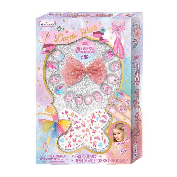 Dazzle Nails +Hair Bow Clip - Felix Online