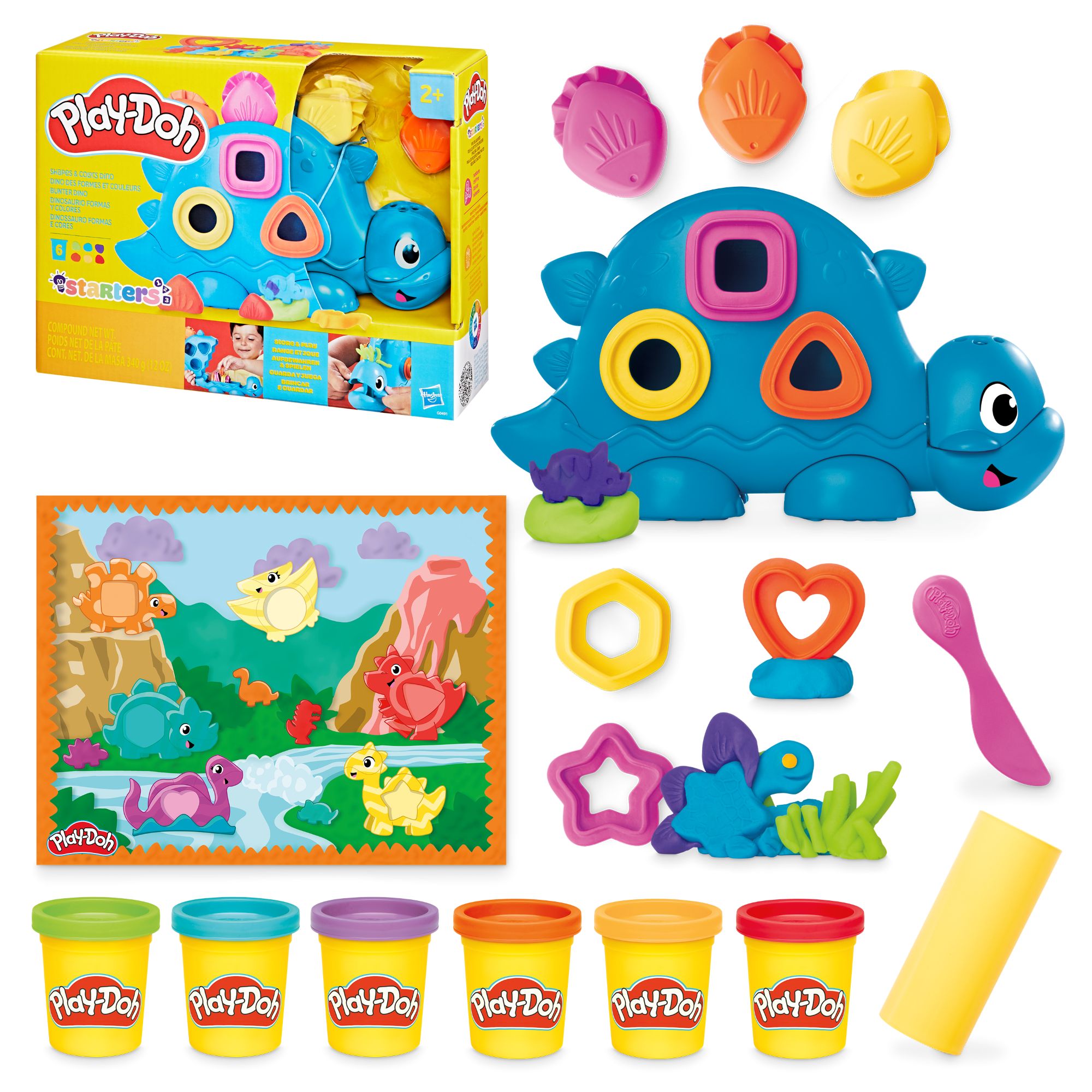 Play-Doh | Starters Shapes & Colors Dino Set de Formas y Colores ...